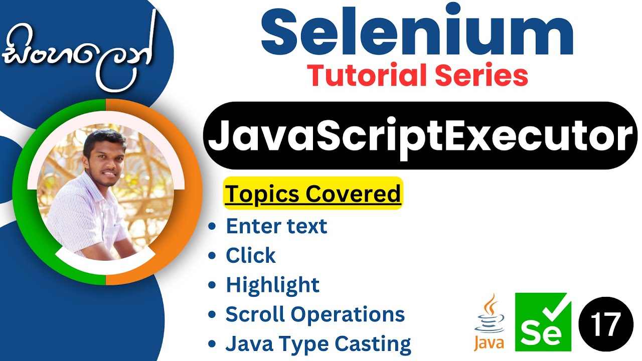 Selenium Tutorial series | Sinhala | PART 17- JavaScriptExecutor | Execute JavaScript using Selenium