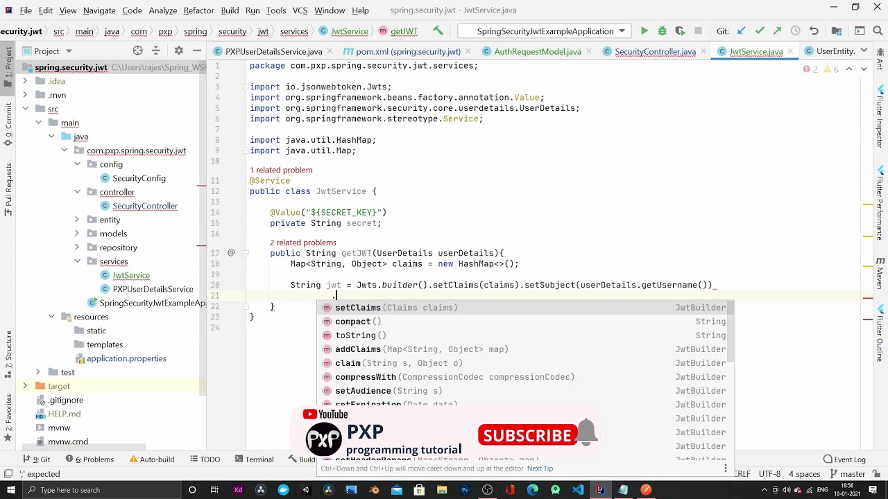 Spring Boot Spring Security with JWT from scratch | Spring Security JWT authentication - part 3