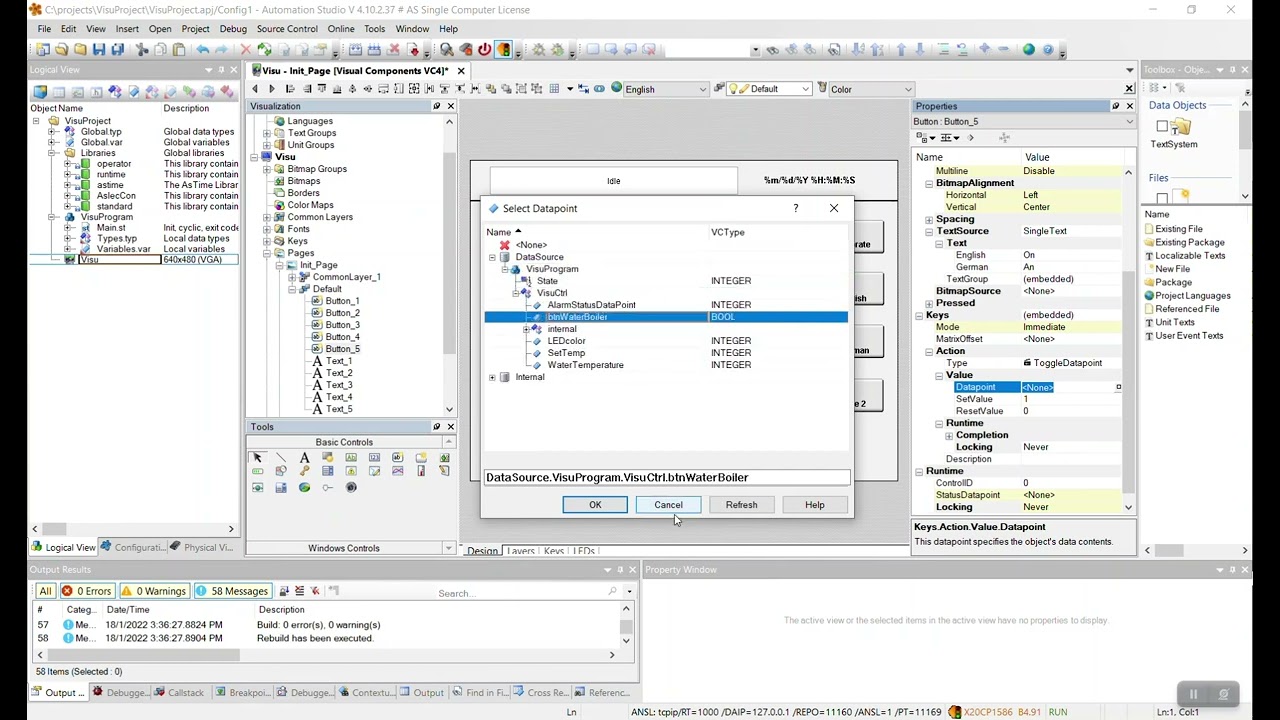 B&R VC4 Ex 4.3 : Add control elements for temperature control