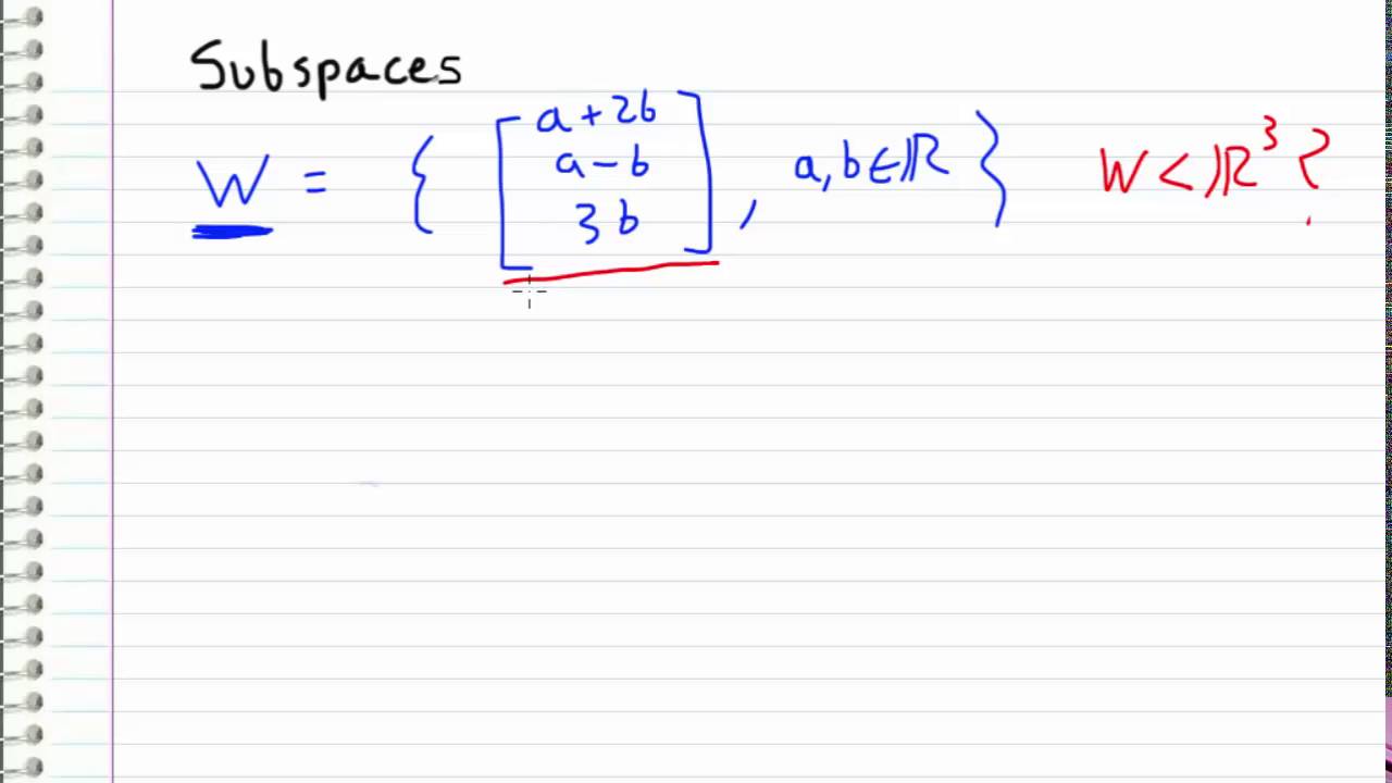 Linear Algebra - 13 - Checking a subspace EXAMPLE