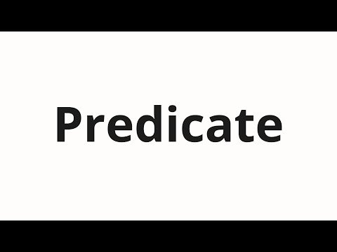 How to pronounce Predicate