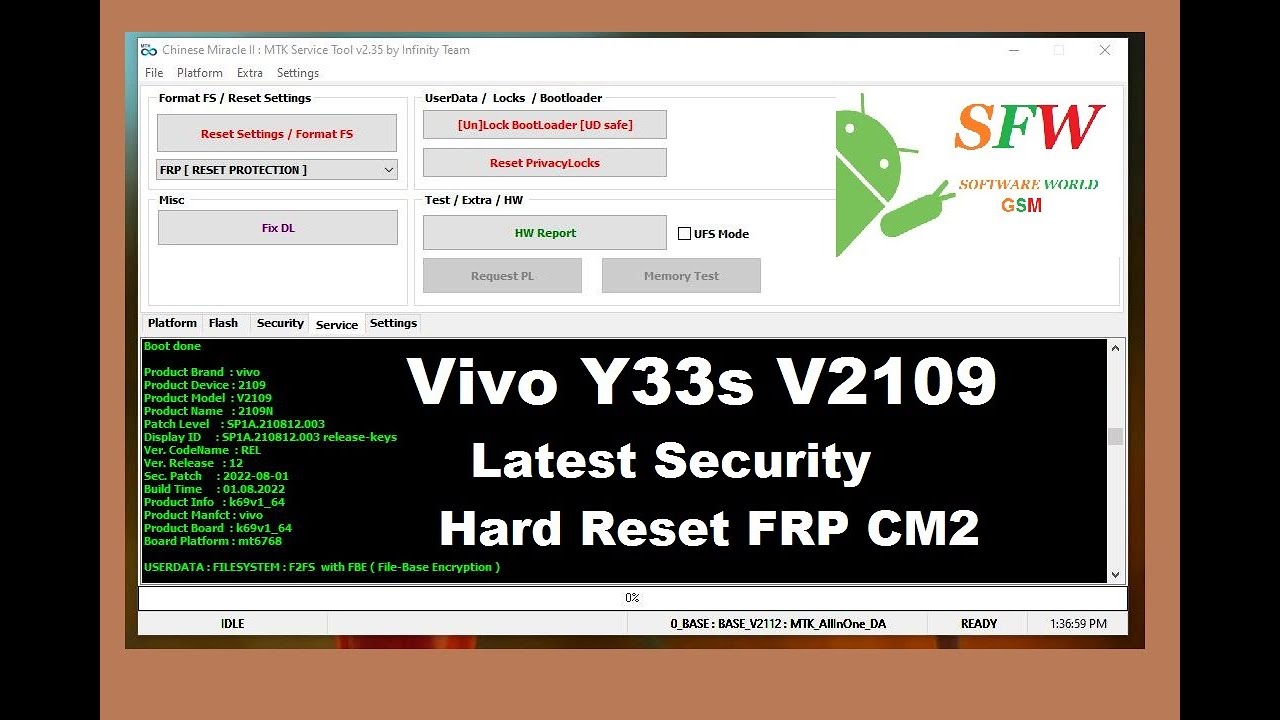 Vivo Y33S V2109 Latest Security Hard Reset FRP CM2