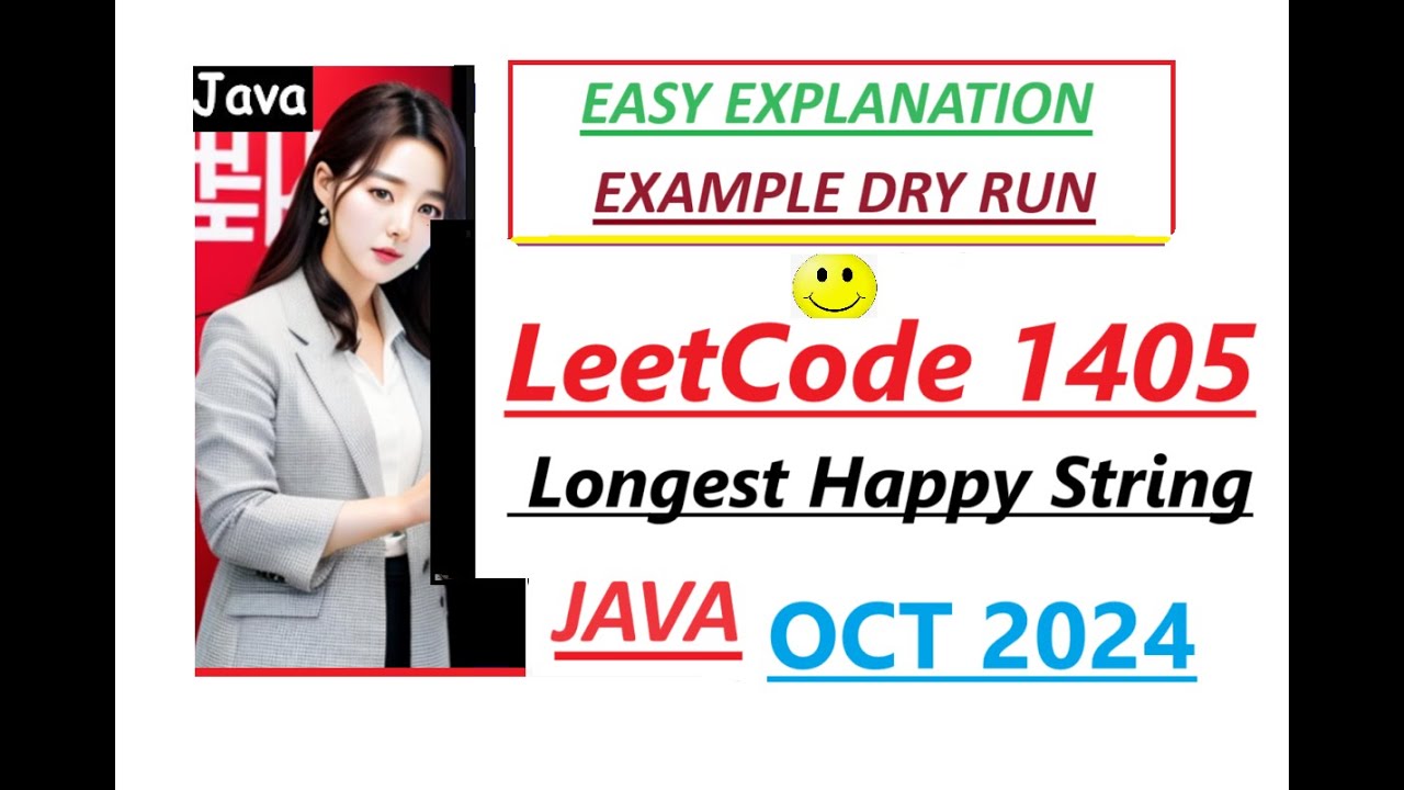 Longest Happy String | Leetcode 1405 | Priority Queue | Max Heap | Java Code | Developer Coder