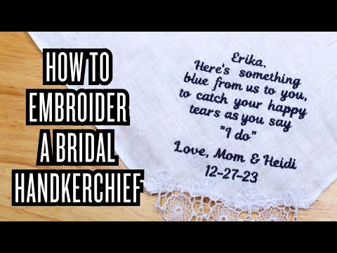 Embroidering A Bridal Handkerchief | Custom Embroidered Wedding Handkerchief | Ricoma TC1501