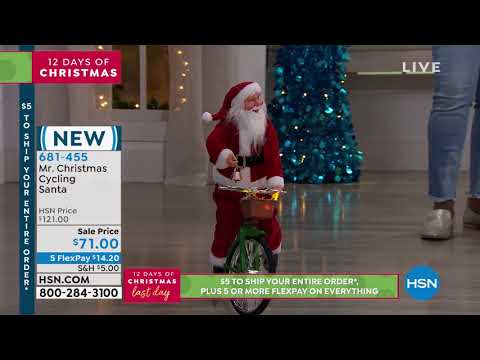 Mr. Christmas Cycling Santa