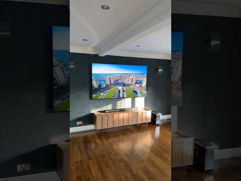 Before & After - TV mounted with high-end media unit & soundbar!