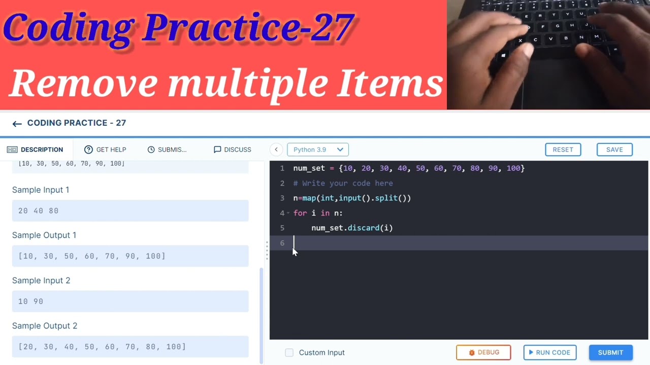Coding Practice-27 | Remove Multiple Items | NxtWave | ccbp | #nxtwave #ccbp4 #python #idp