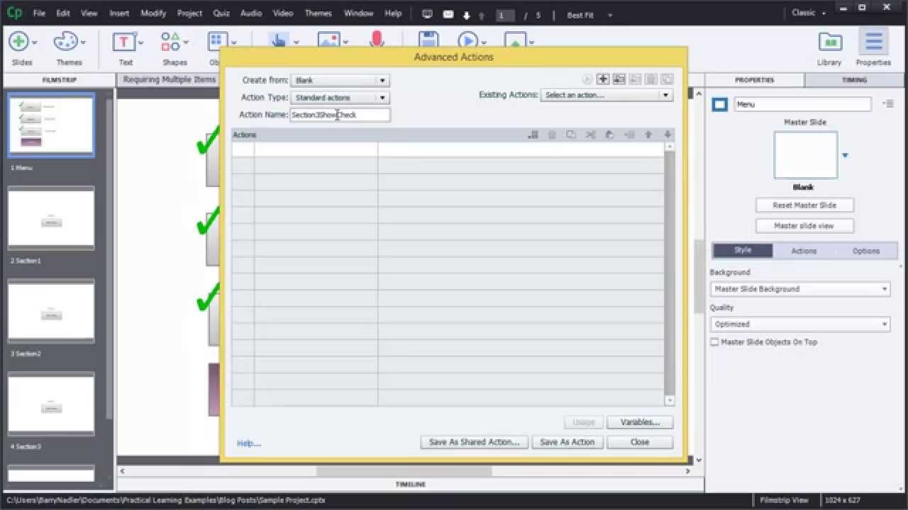 Part 6 - Advanced Actions for Checkmarks