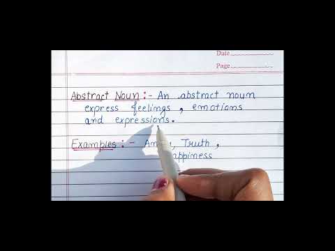 Abstract noun | Abstract noun with examples | Definition of adstract noun | Meaning of abstract noun