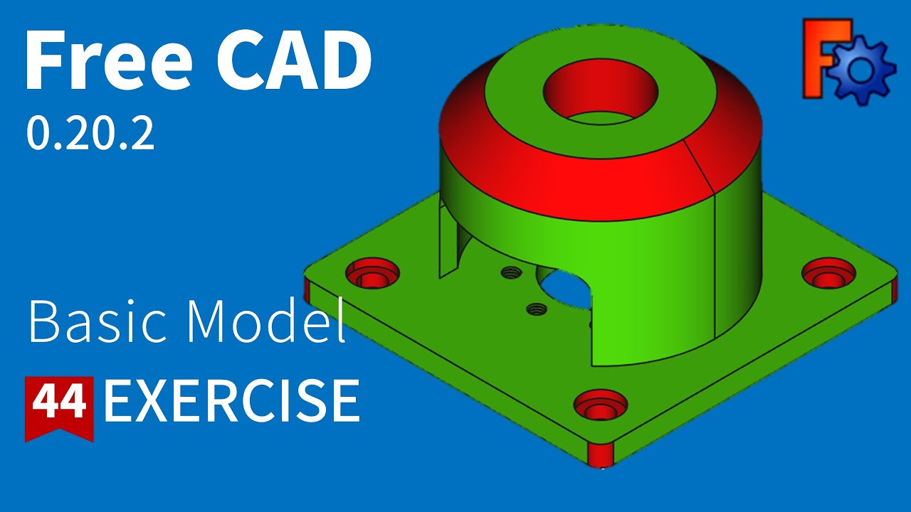 FreeCAD Tutorial for beginners,basic model exercise-44