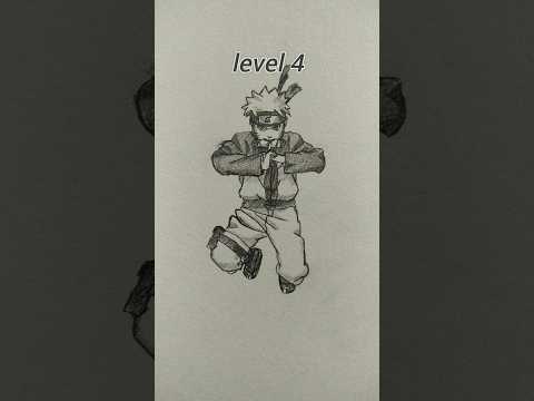 Drawing Naruto Uzumaki in different levels #shorts #drawing #naruto #anime