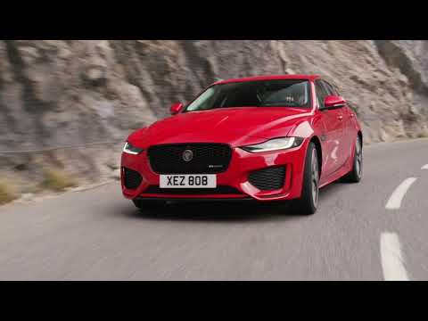 New Jaguar XE in Caldera red Driving in Southern France