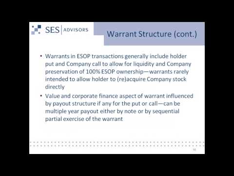 Demystifying Warrants - How & Why are they Used in ESOP Transactions?