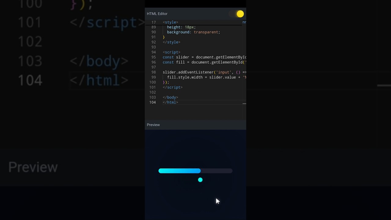 🌊 Liquid Loading Slider — Interactive Fluid Power Control ⚙️ #coding #programming #animation