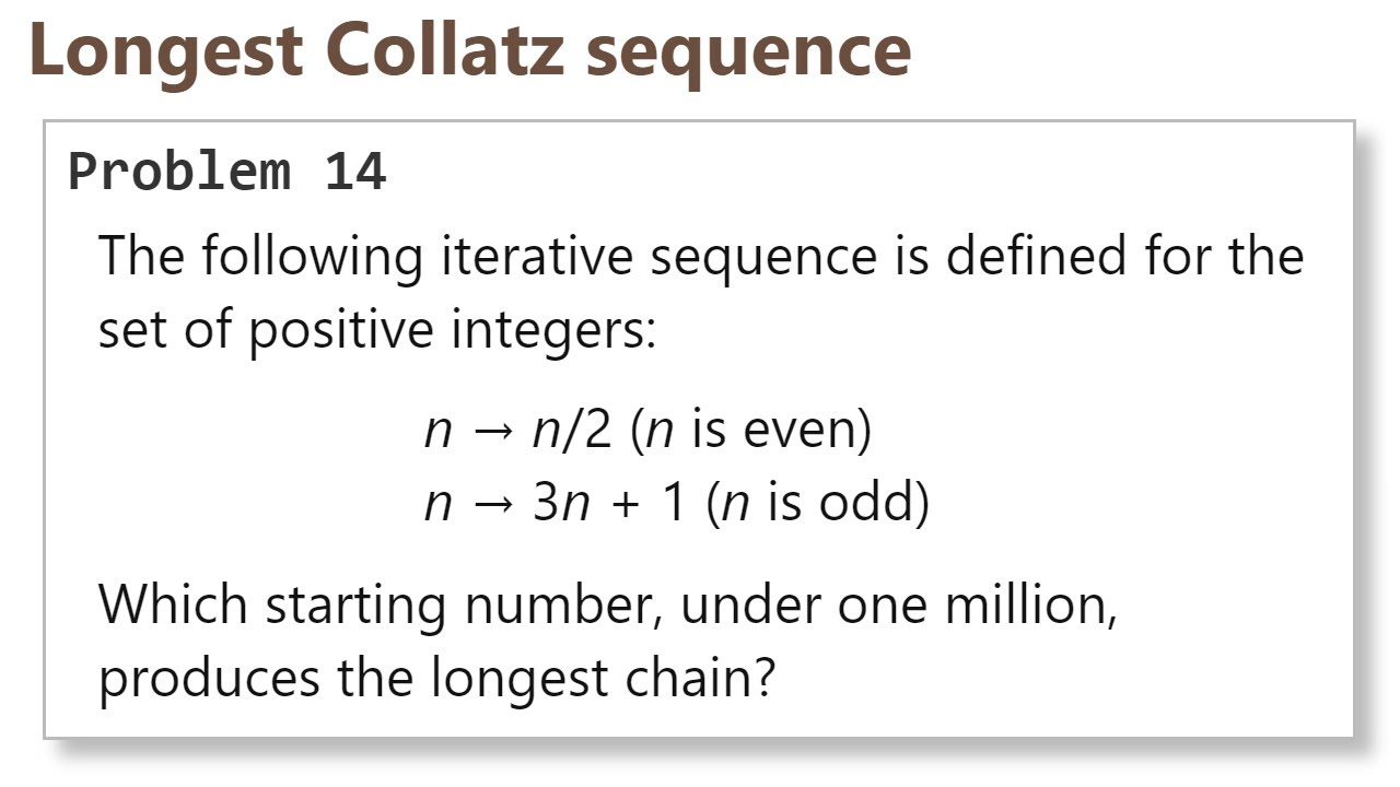 Project Euler: Problem 14 (C/C++)