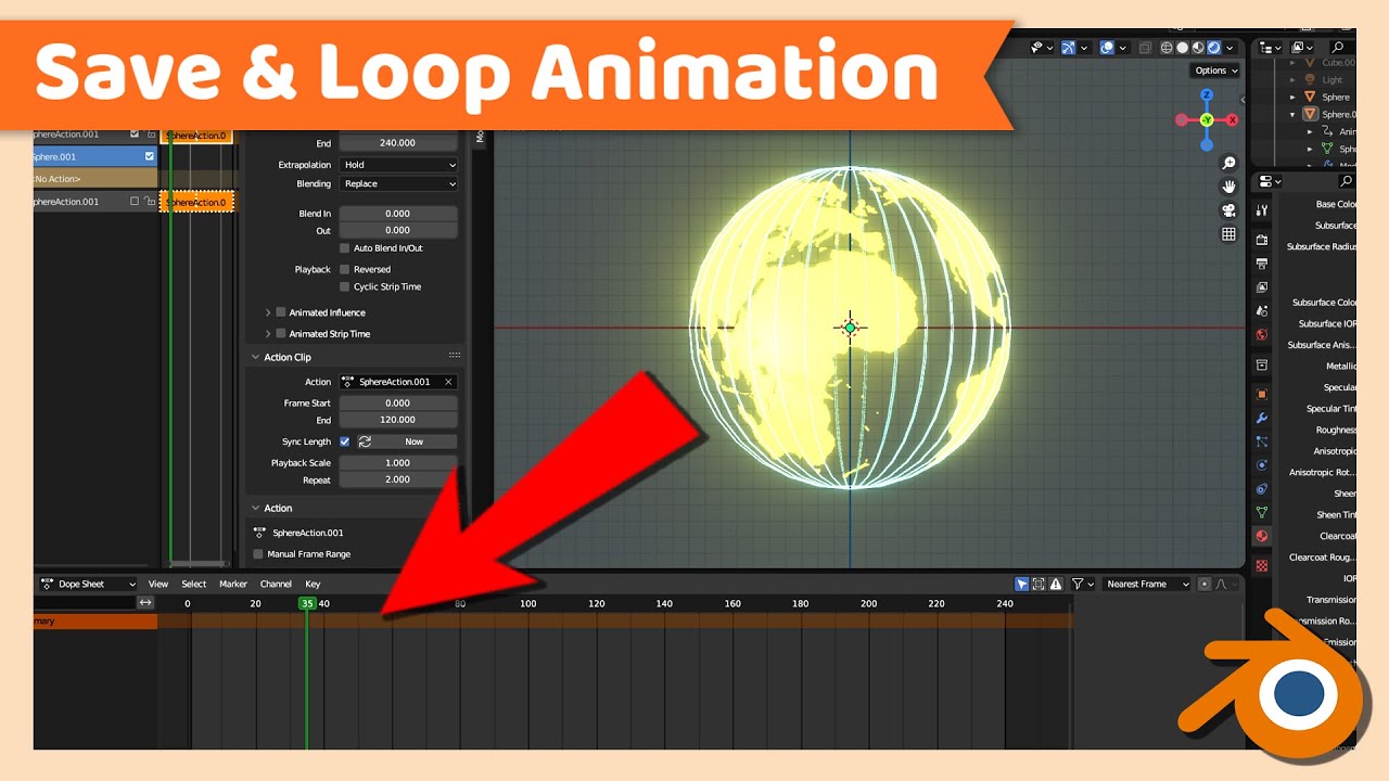 How to Save and Loop Animation | Blender Tutorial