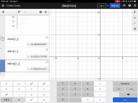 Finding Standard Deviation on Desmos