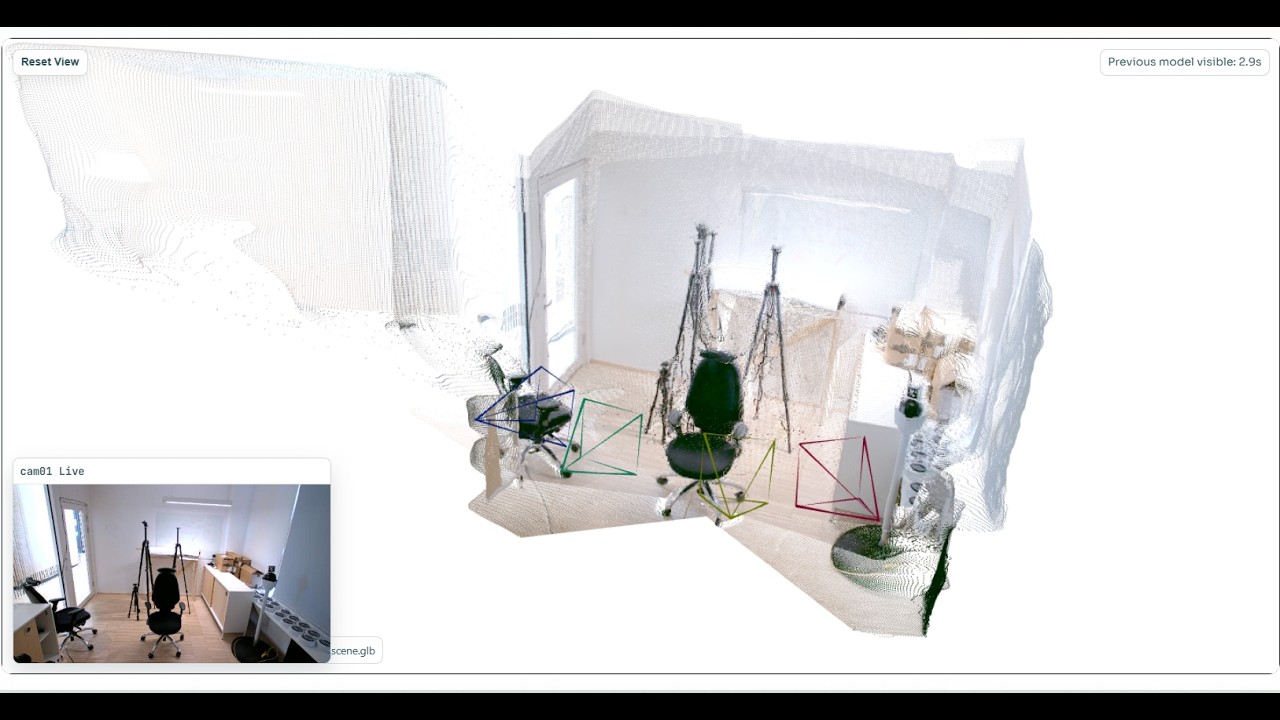 WebUI for Streaming (3D/4D) Reconstruction from Sparse Multi-Camera input