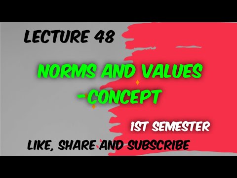 Norms and Values - Concept l Lecture 48.