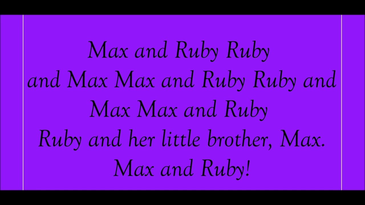 Max And Ruby Theme Song Lyrics