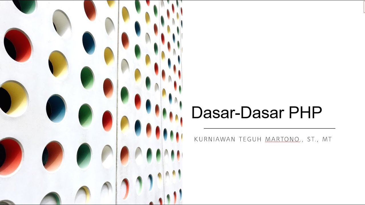Dasar-Dasar Pemrograman PHP