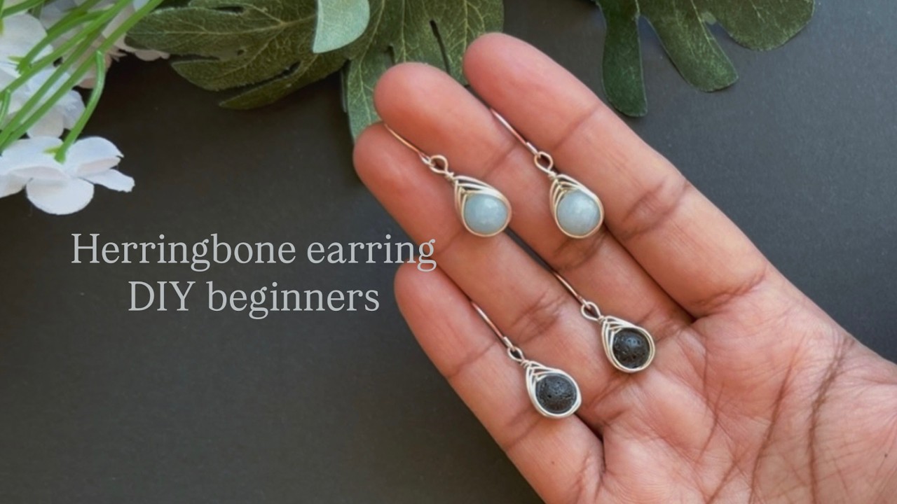 How to make Herringbone weave earring | wire wrap Tutorial