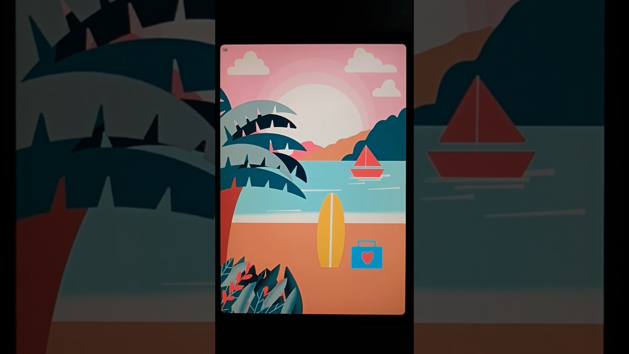 Cute Beach Drawing 🏖️ #shorts #art #artdrawing #digitalart #vector #illustration #beach