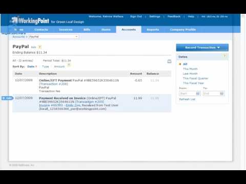 Collecting invoice payments with PayPal in WorkingPoint Small Business Software
