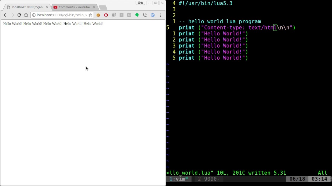 CGI and LUA Scripts Hello World