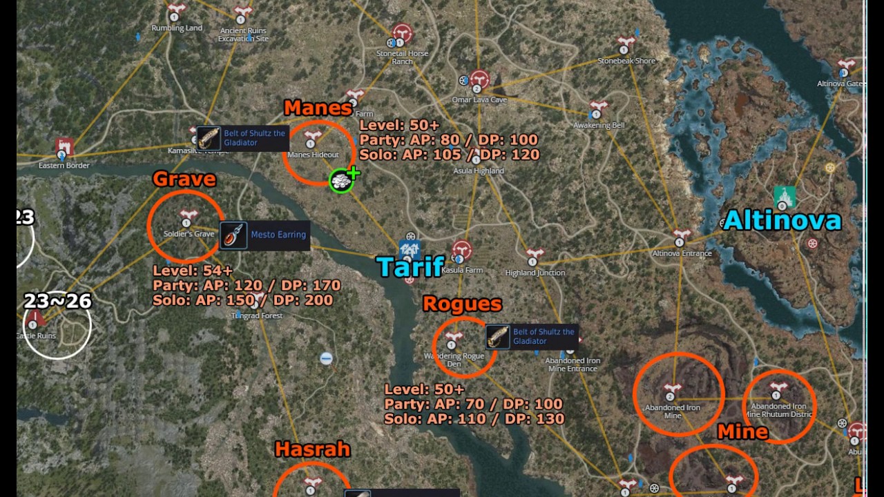 Tarkis ZOne: Black Desert- Key Maps