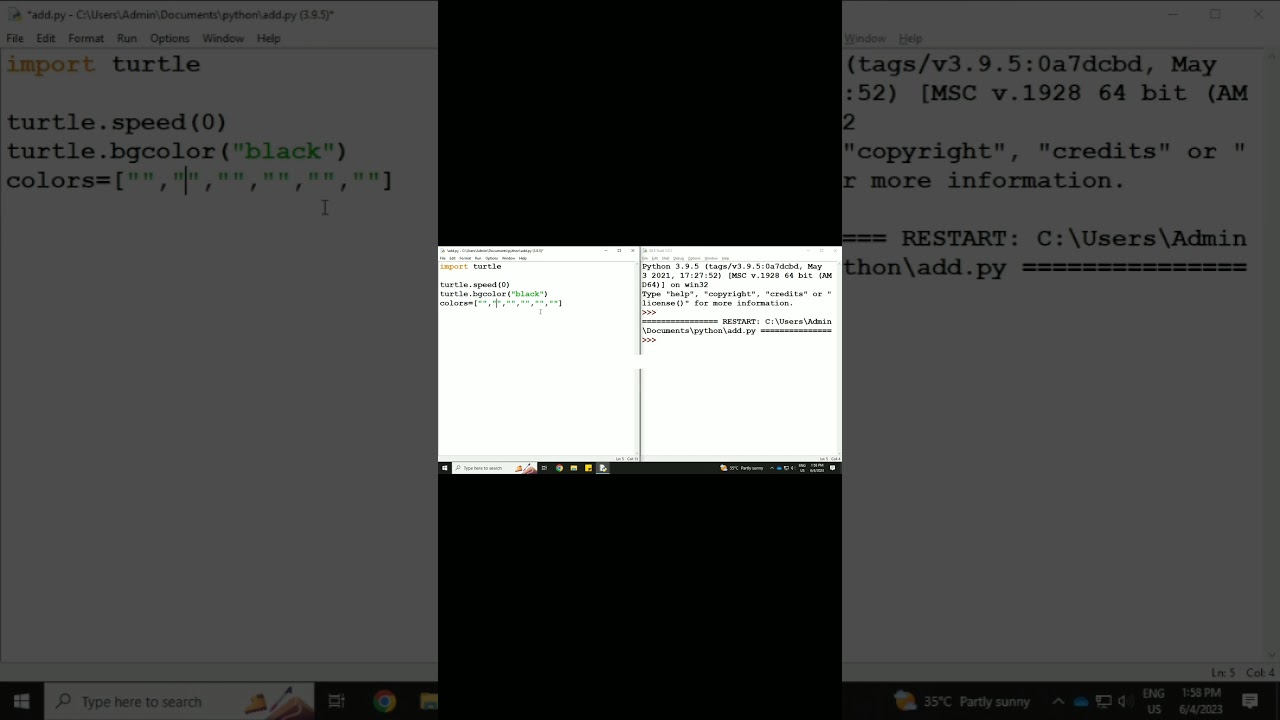 Draw a colorful circle pattern | | Using Python Program and Turtle Module