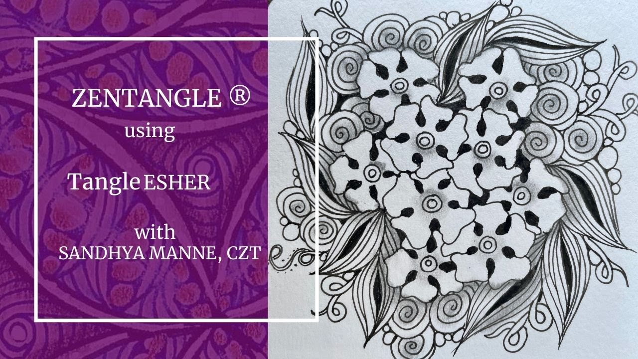 Zentangle® Mini Project with Tangle ESHER beginners tutorial