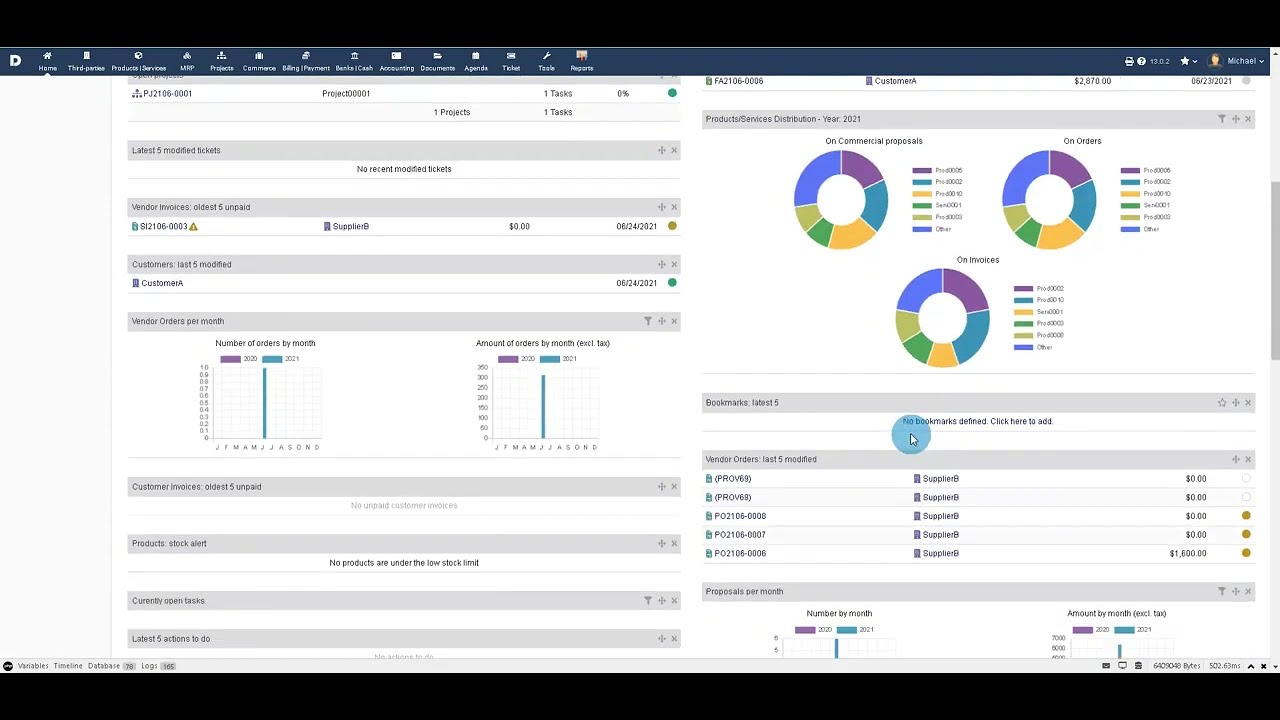 Dolibarr Accounting Software Opensource   Reports and exporting into excel
