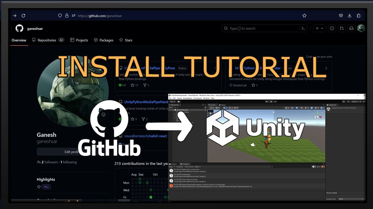 Installing My Body Tracking Projects Into Unity from GitHub