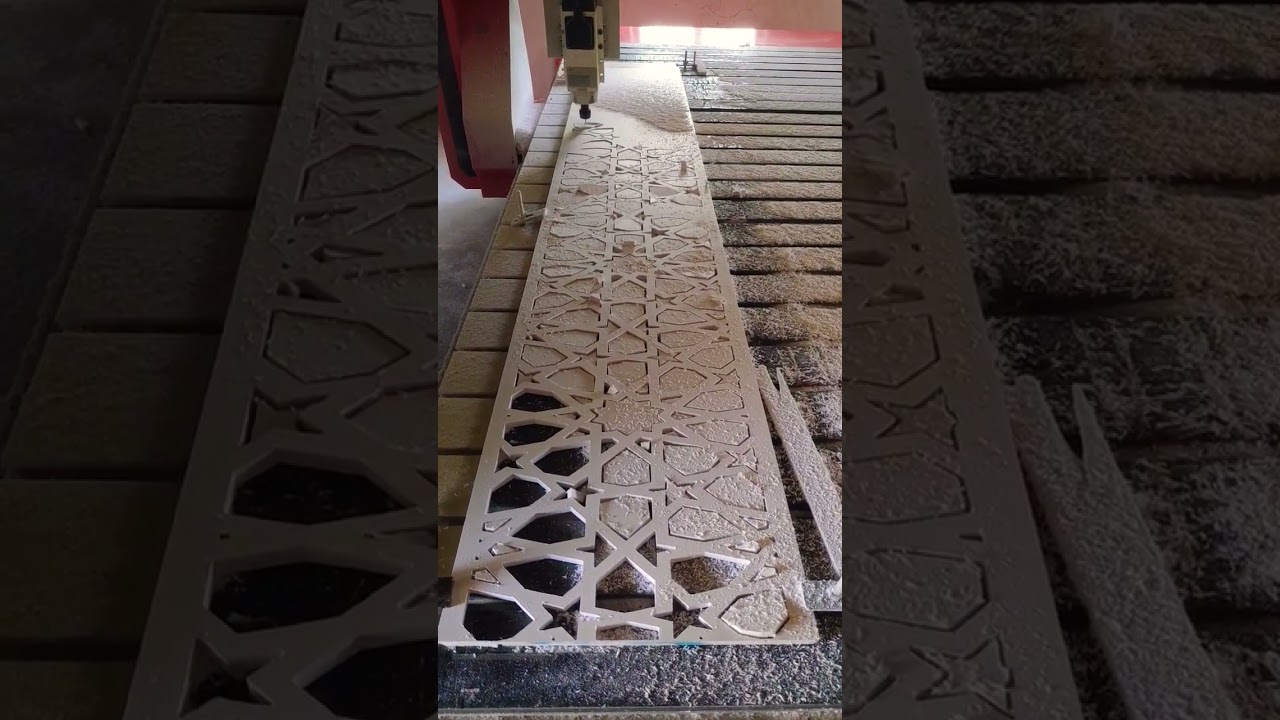 2d WPC jali cutting design with CNC router machine. #viral #cncrouter #ytshorts