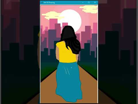 Girl 2D Animation Drawing in Python Turtle