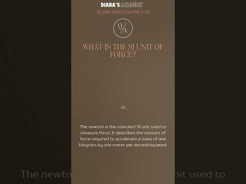 What is the SI Unit of Force? @Diarasacademy