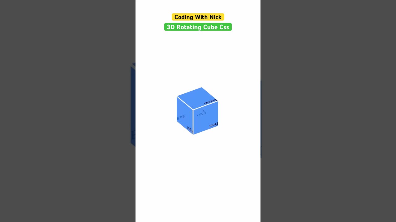 3D Cube Animation in HTML & CSS | Quick & Easy Tutorial #coding #htmlcss #programming #animation