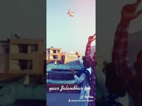 Homemade big kite flying At Jalandhar city
