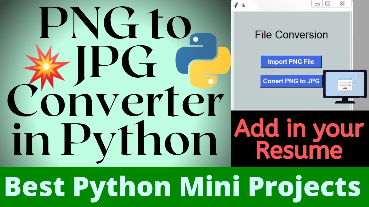 PNG to JPG Converter in Python | Python GUI Project | Extension Editor Project in Python with Code