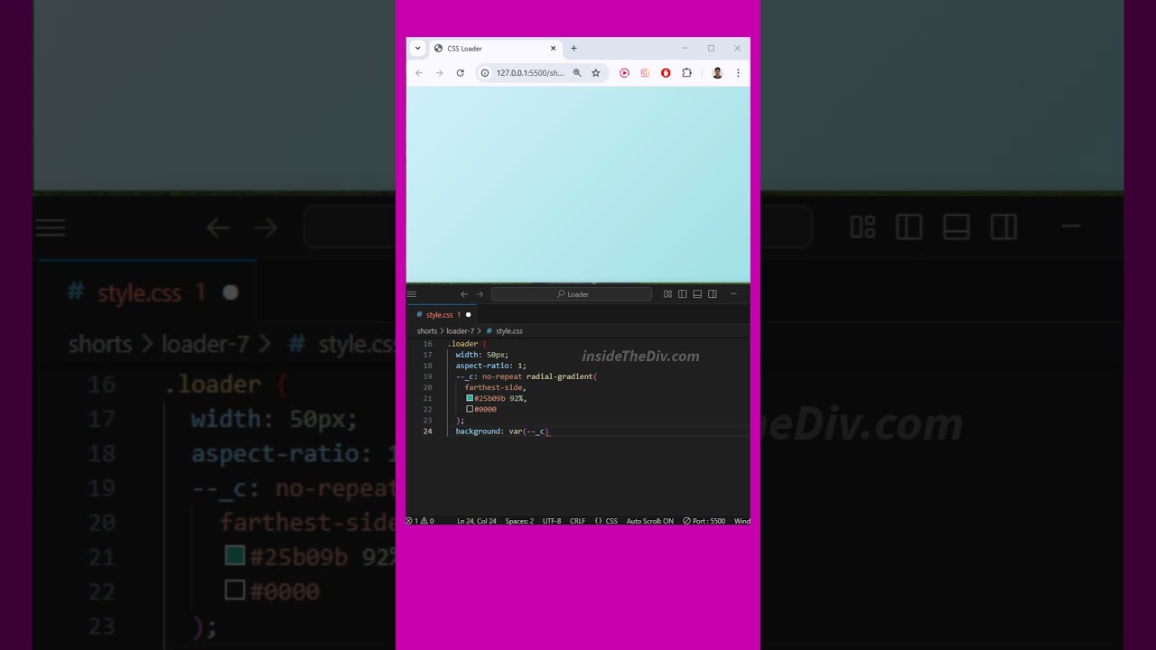 CSS Animation Tutorial | CSS Loader Challenge 15 #cssanimation #csstutorial #cssloader #shorts