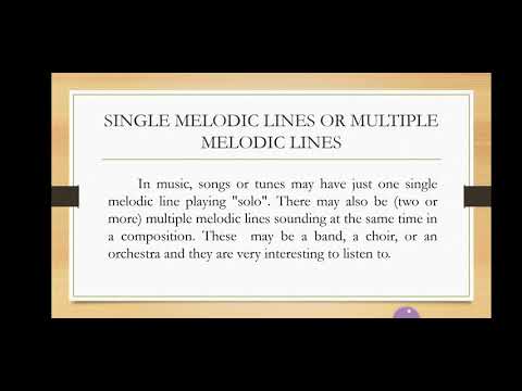 LESSON :Single melodic lines and multiple melodic lines