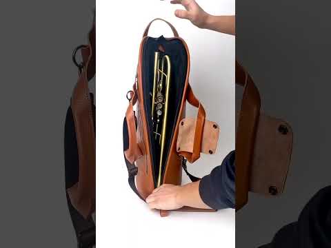 MG Leather Work leather Trumpet Bag - Flotar Dark Blue | Reverb
