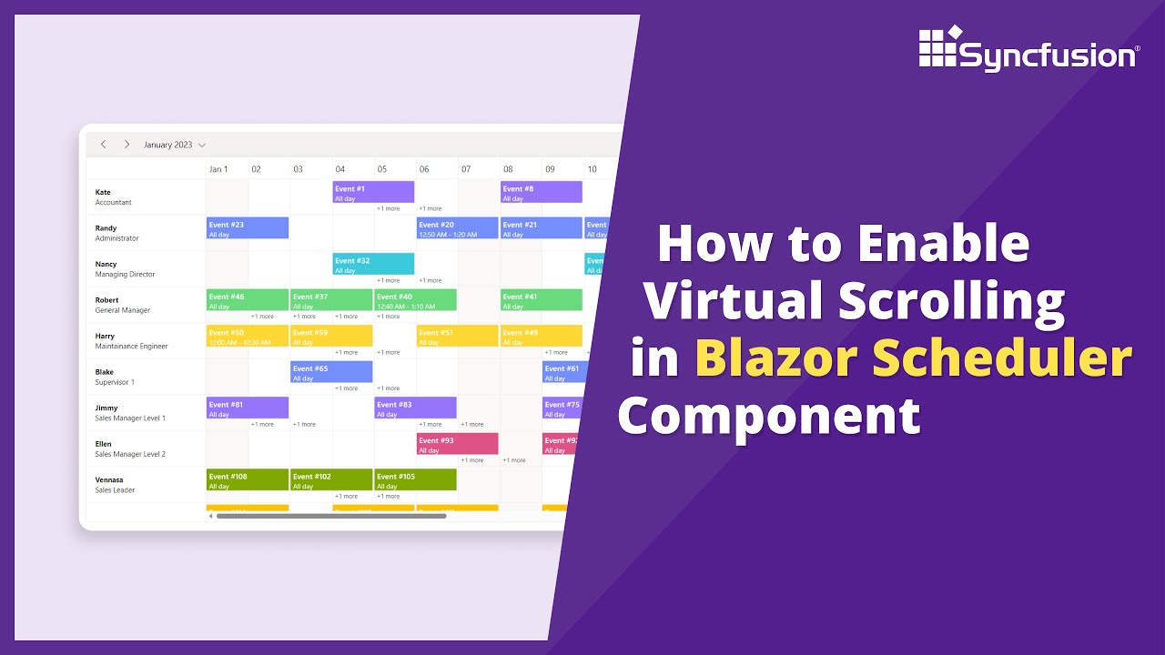 How to Enable Virtual Scrolling in Blazor Scheduler Component