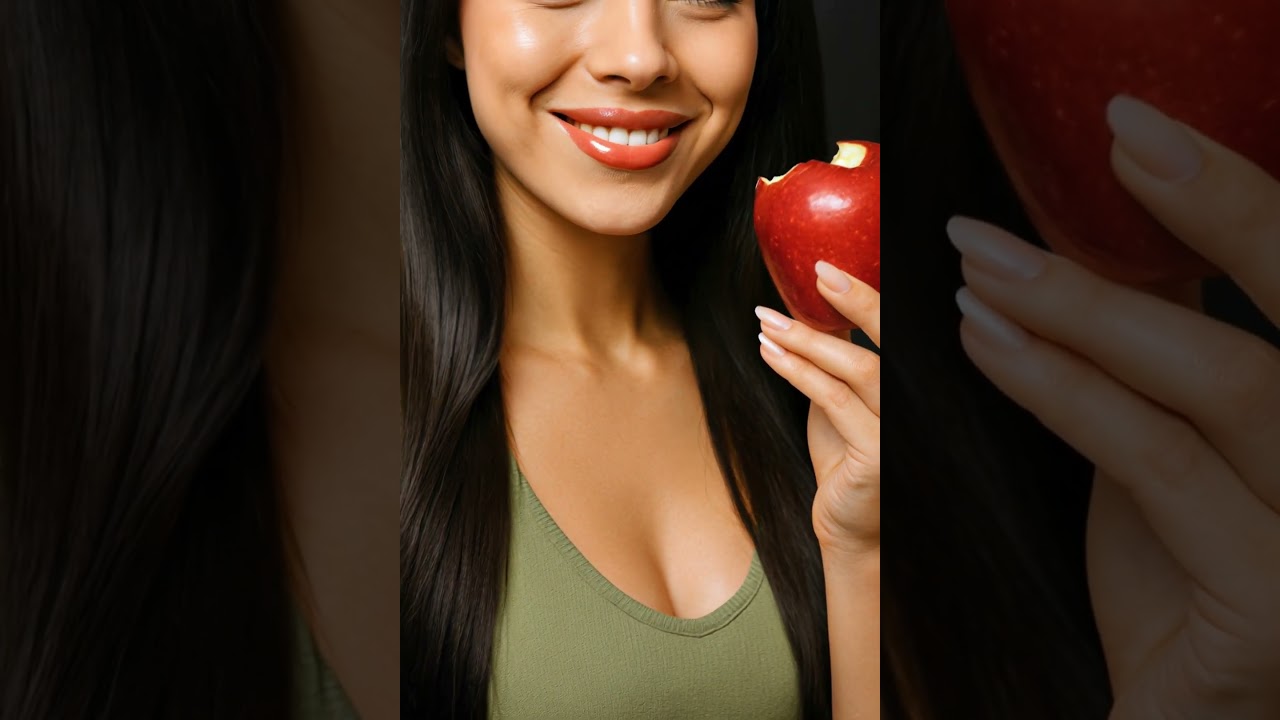 Slow Motion Apple Bite  ASMR CrunchLips