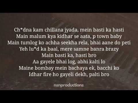 MC STAN BASTI KA HASTI ORIGINAL CLEAN KARAOKE WITH LYRICS