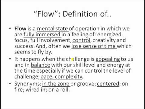 Slide 54: "Flow": Definition of...