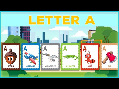 Words That Start with Letter A Words for Toddlers Kids Learning Videos | Baby World
