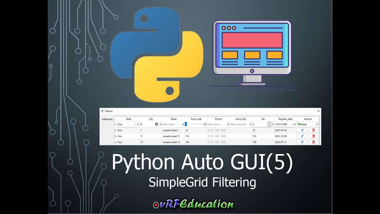 Python Auto GUI(5) - SimpleGrid Filtering option