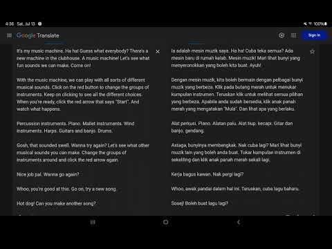 Mickey's Music Machine In Google Translate In Malay